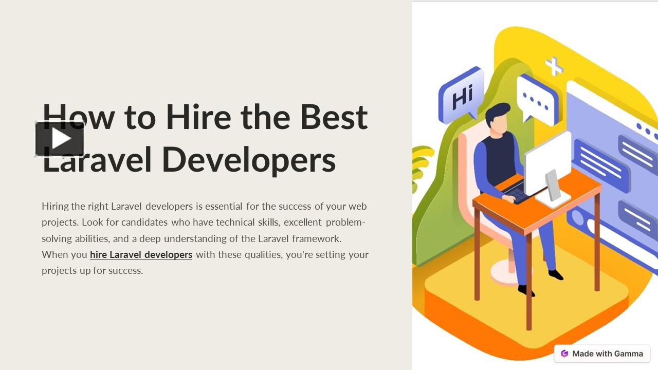 How to Hire the Best Laravel Developers - Websoptimization presentation | free to download