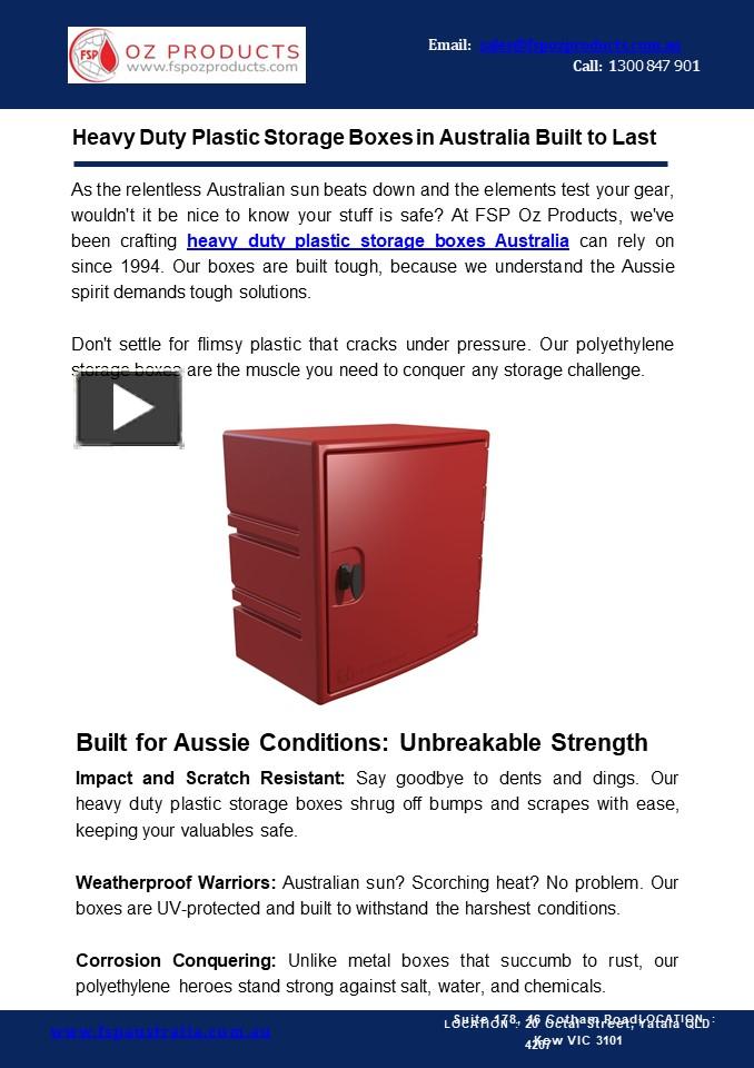 PPT – Heavy Duty Plastic Storage Boxes in Australia Built to Last PowerPoint presentation | free ...