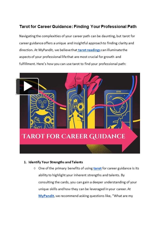 PPT – Tarot for Career Guidance: Finding Your Professional Path PowerPoint presentation | free ...