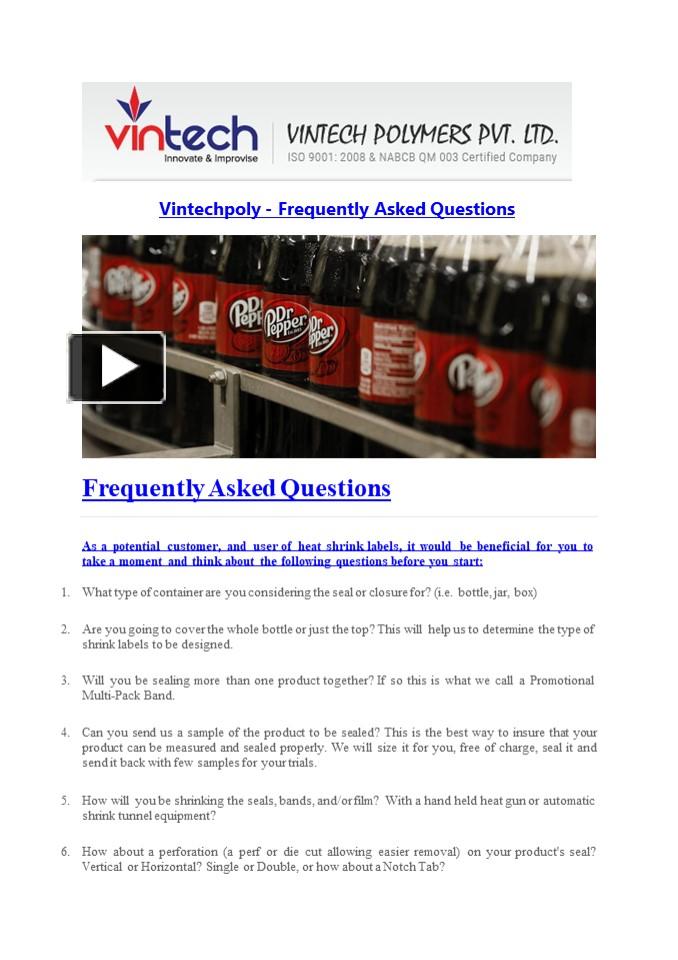 PPT – Vintechpoly - Frequently Asked Questions PowerPoint presentation ...