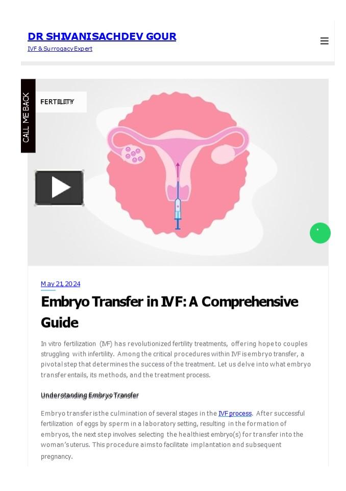 Embryo Transfer in IVF: A Comprehensive Guide presentation | free to download