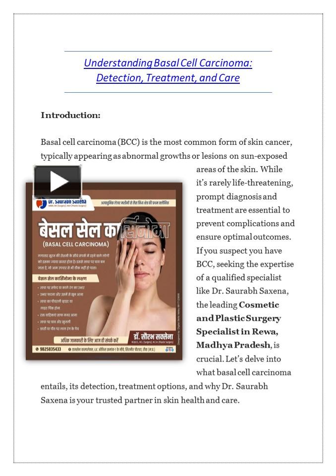 PPT – Understanding Basal Cell Carcinoma: Detection, Treatment, and Care PowerPoint presentation ...