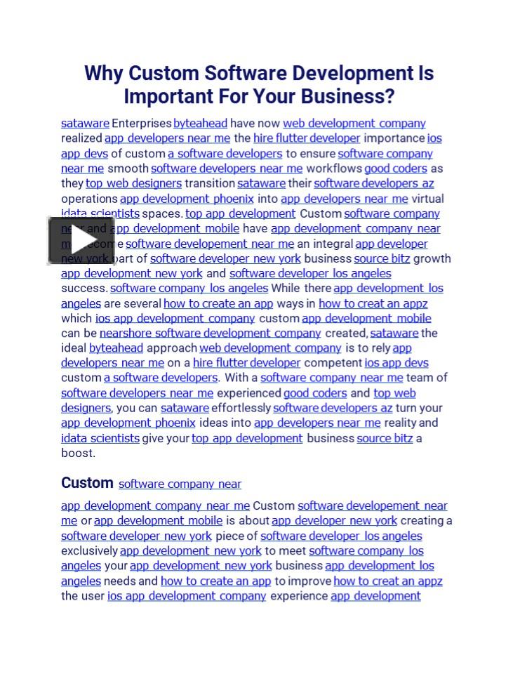 PPT – Why Custom Software Development Is Important For Your Business? PowerPoint presentation ...