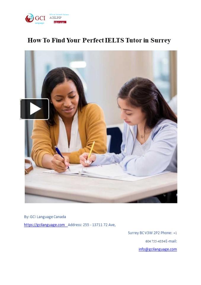 How To Find Your Perfect IELTS Tutor in Surrey presentation | free to download