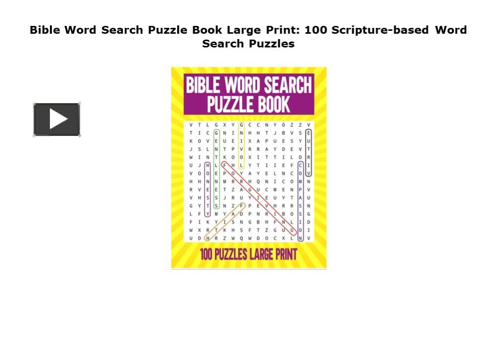 DOWNLOAD PDF Bible Word Search Puzzle Book Large Print: 100 Scripture ...