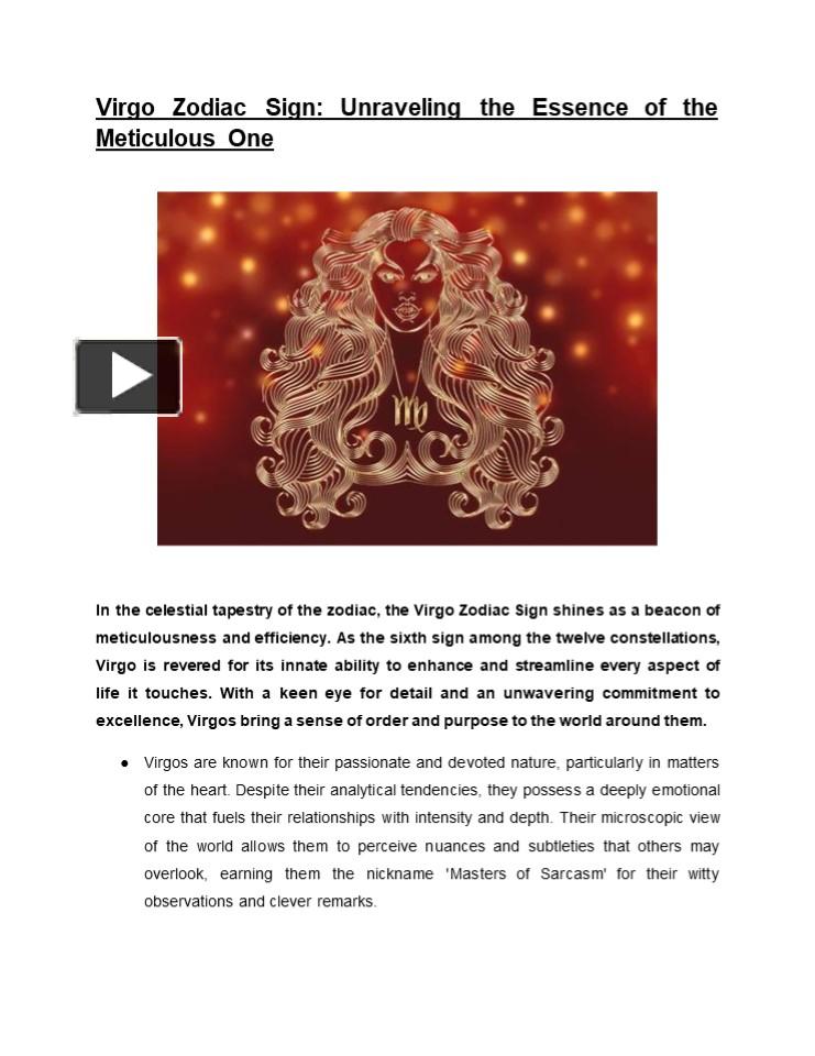PPT – Virgo Zodiac Sign: Unraveling the Essence of the Meticulous One PowerPoint presentation ...