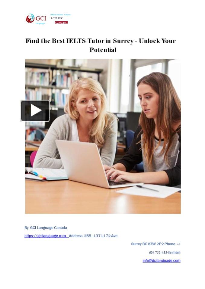 PPT – Find the Best IELTS Tutor in Surrey – Unlock Your Potential ...