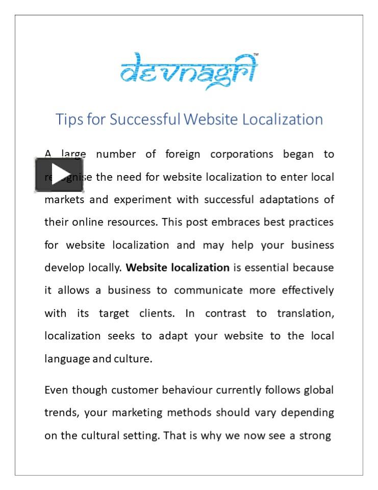 Tips for Successful Website Localization presentation | free to download