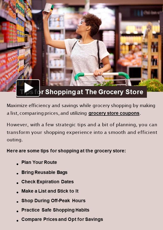 PPT – Tips for Shopping at The Grocery Store PowerPoint presentation ...