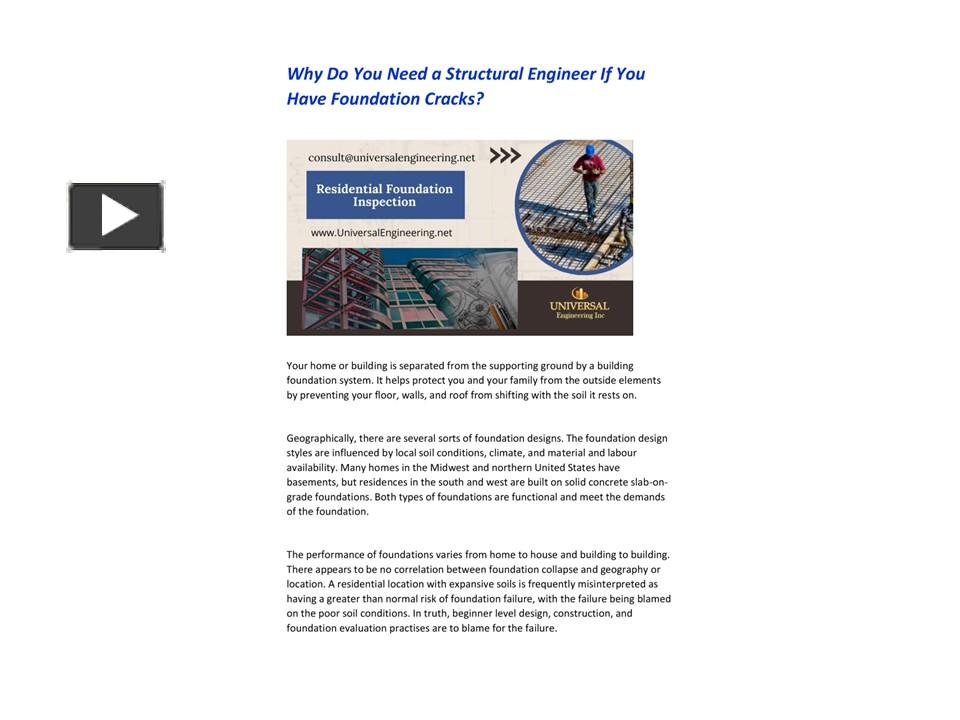 Why Do You Need a Structural Engineer If You Have Foundation Cracks? presentation | free to download