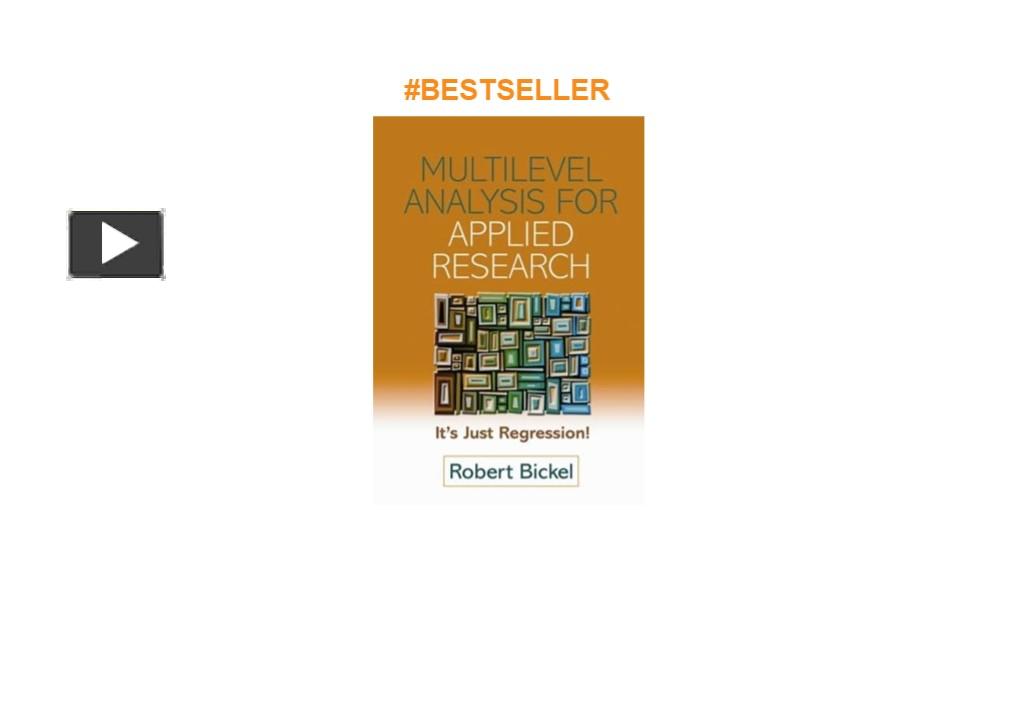 [PDF] ️DOWNLOAD⚡️ Multilevel Analysis for Applied Research: It's Just Regression! (Methodology i ...
