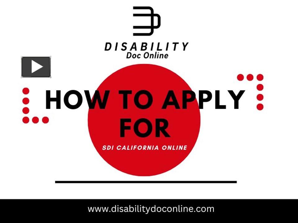 How To Apply For SDI California Online presentation | free to download