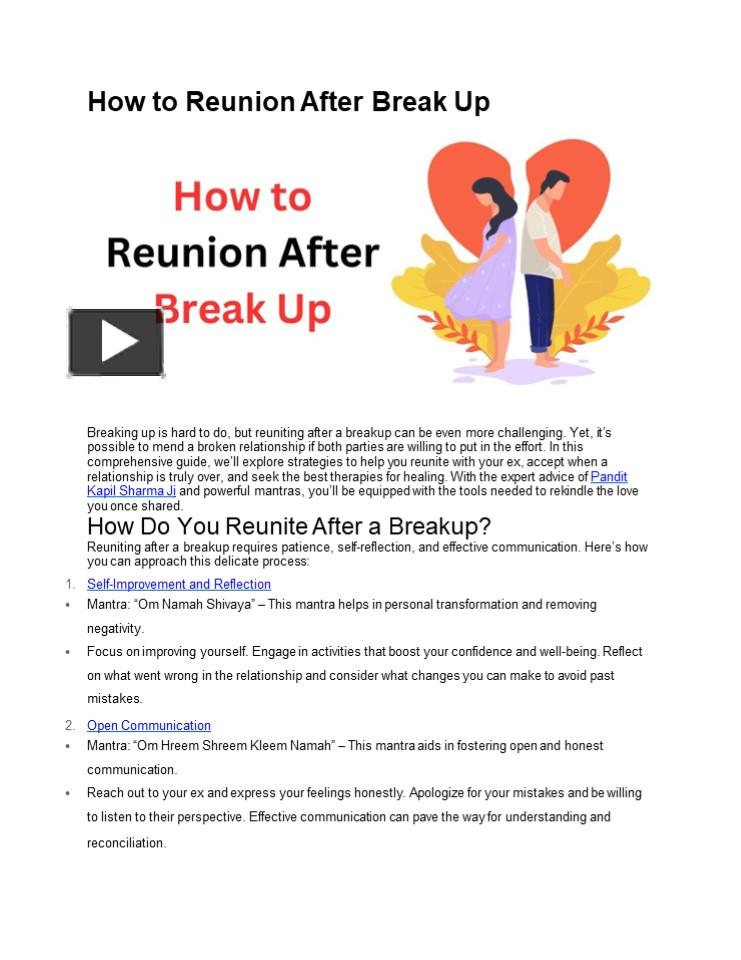 PPT – How to Reunion After Break Up - Indian Guru Ji PowerPoint presentation | free to download ...