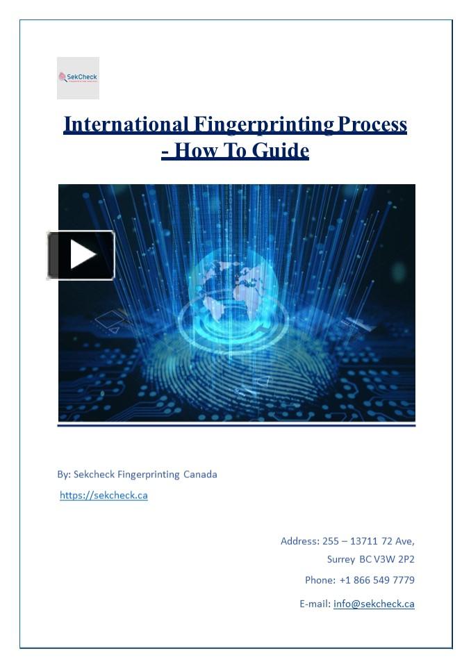PPT – International Fingerprinting Process - How To Guide PowerPoint presentation | free to ...