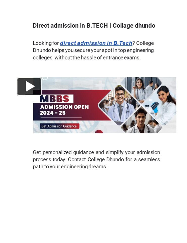 PPT – Direct admission in B.TECH | Collage dhundo PowerPoint ...