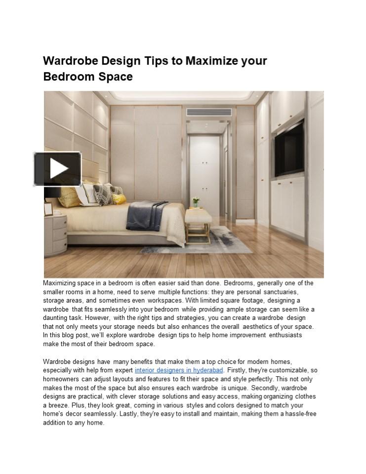 PPT – Wardrobe Design Tips to Maximize your Bedroom Space PowerPoint presentation | free to ...