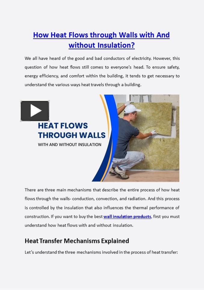 How heat flows through walls with and without insulation? presentation | free to download