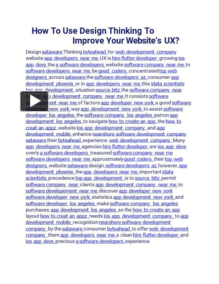 PPT – How To Use Design Thinking To Improve Your Website’s UX? PowerPoint presentation | free to ...