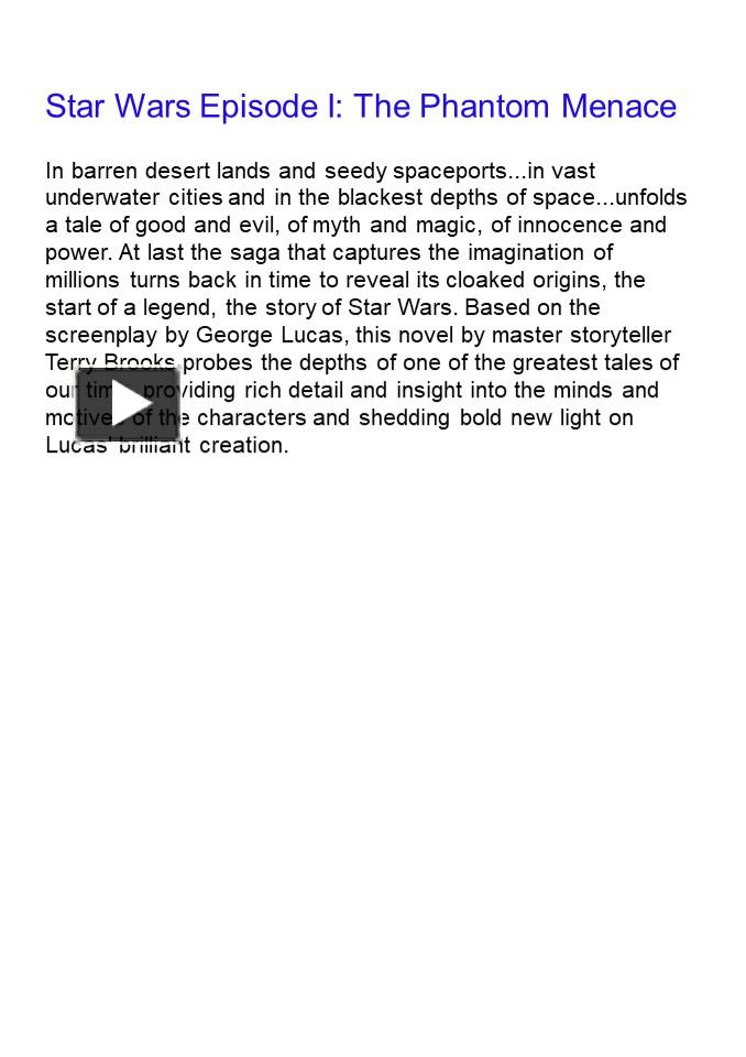 [PDF]⚡ Star Wars Episode I: The Phantom Menace presentation | free to ...