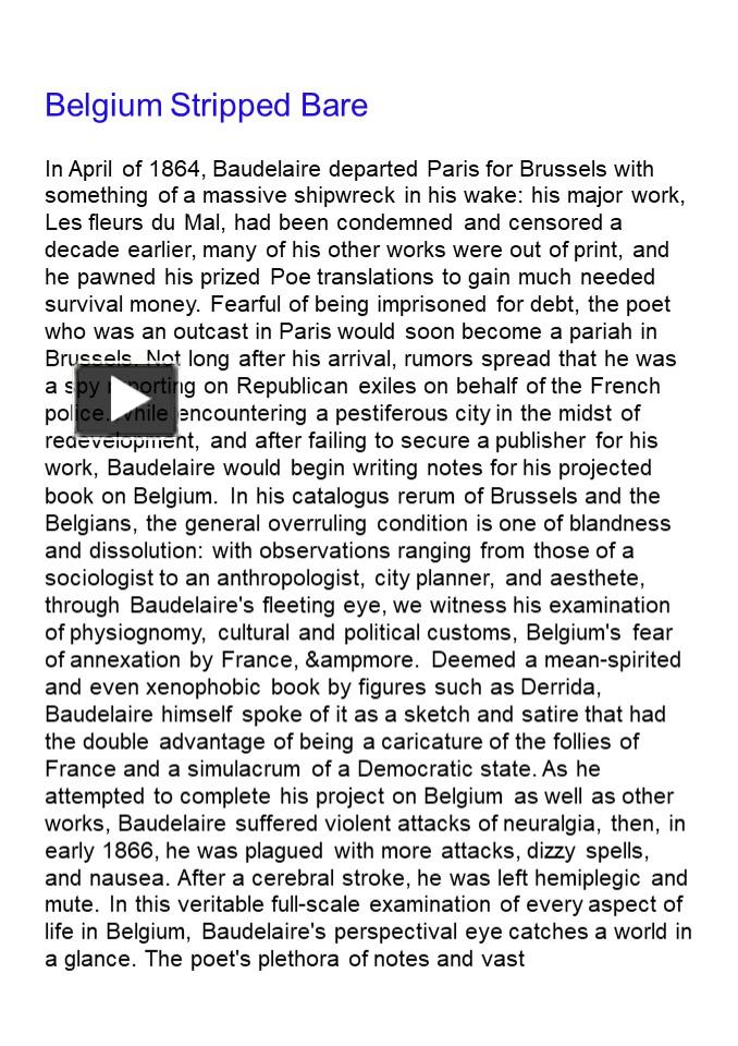 PPT – [PDF]⚡ Belgium Stripped Bare PowerPoint presentation | free to download - id: 996391-Y2NlM