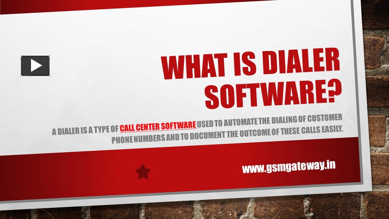 What is Dialer Software presentation | free to download