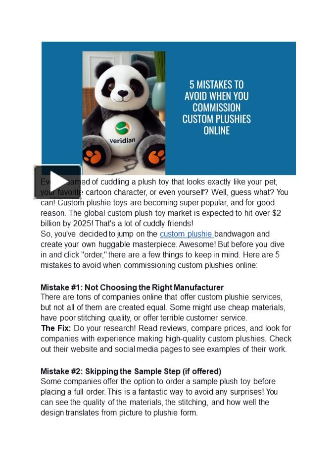 PPT – 5 mistakes to avoid when you commission custom plushies online PowerPoint presentation ...