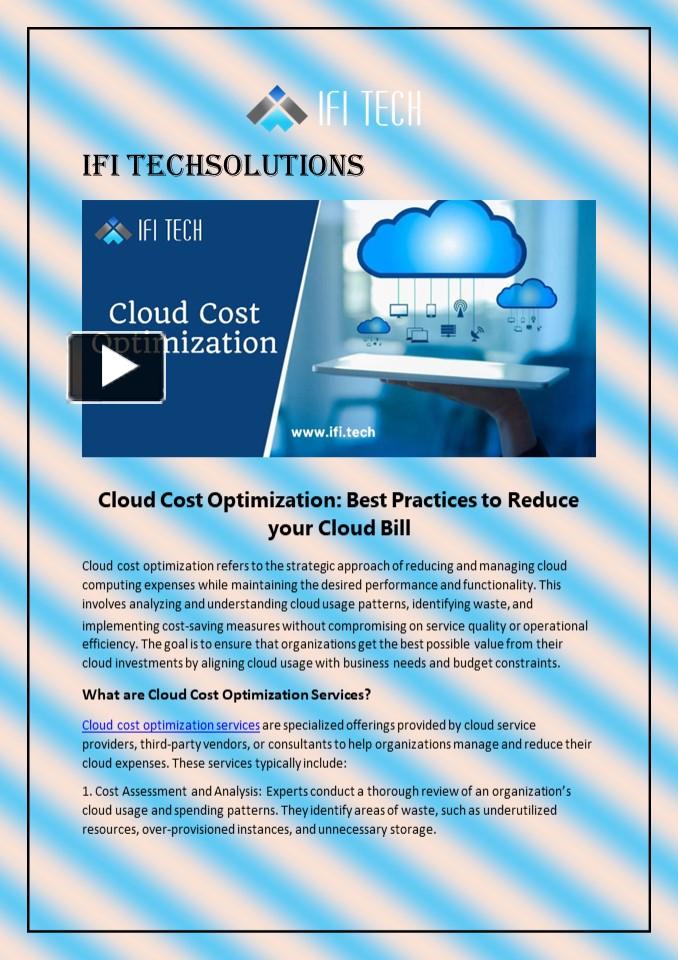 Cloud Cost Optimization: Best Practices to Reduce your Cloud Bill (1) presentation | free to ...