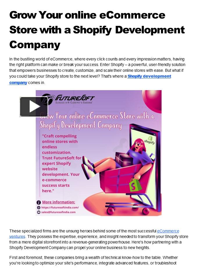 PPT – Grow Your online eCommerce Store with a Shopify Development Company PowerPoint ...