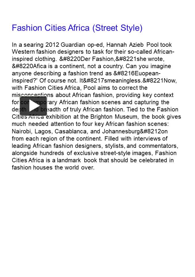 PPT – PDF_⚡ Fashion Cities Africa (Street Style) PowerPoint presentation | free to download - id ...