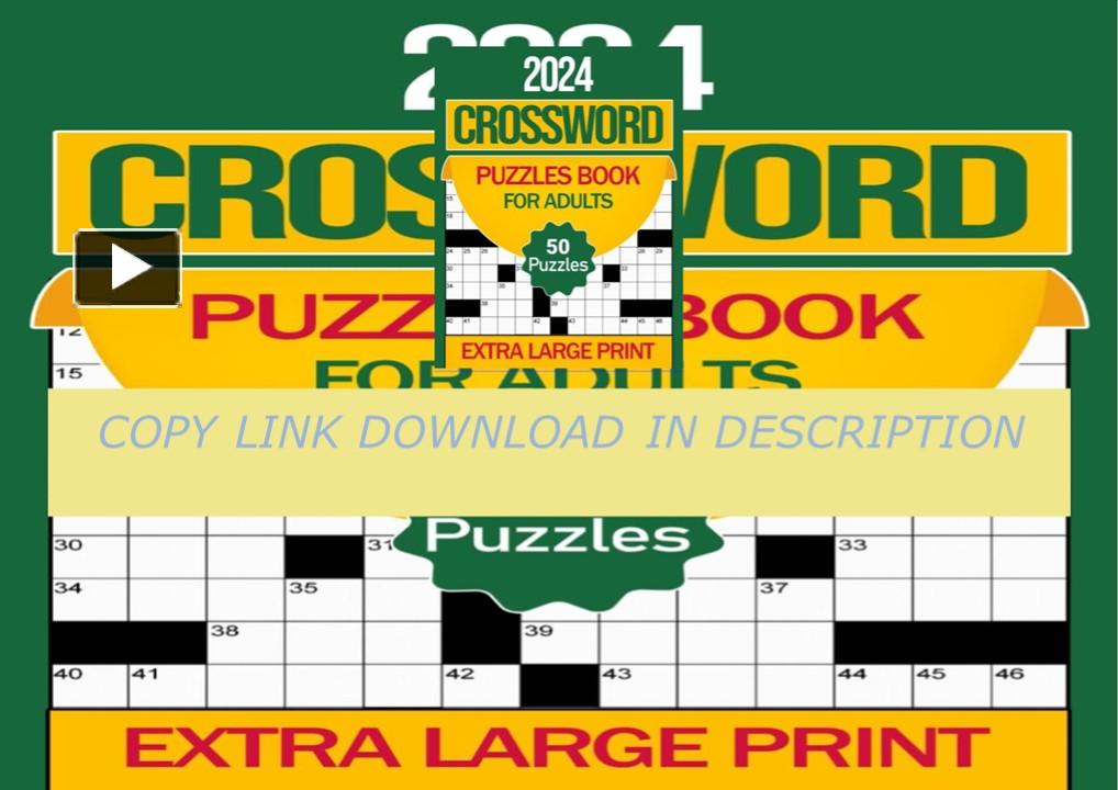[ ️PDF ️] 2024 Crossword Puzzles Book For Adults ( Extra Large Print ...