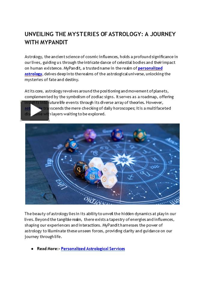 PPT – Unveiling the Mysteries of Astrology: A Journey with MyPandit PowerPoint presentation ...