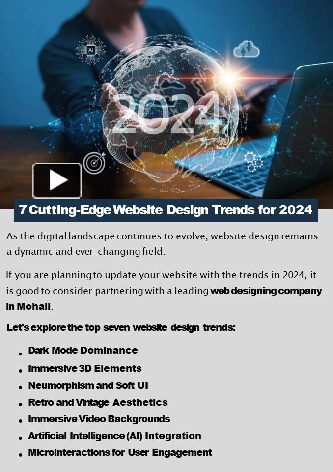 7 Cutting-Edge Website Design Trends for 2024 presentation | free to download