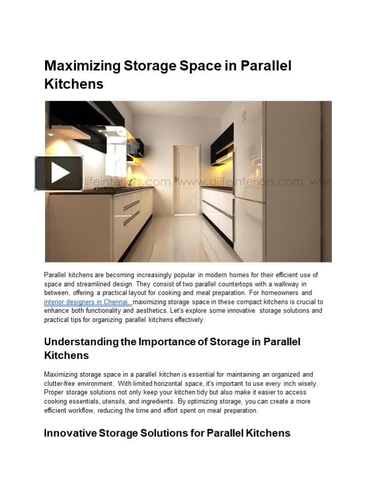 PPT – Maximizing Storage Space in Parallel Kitchens PowerPoint presentation | free to download ...