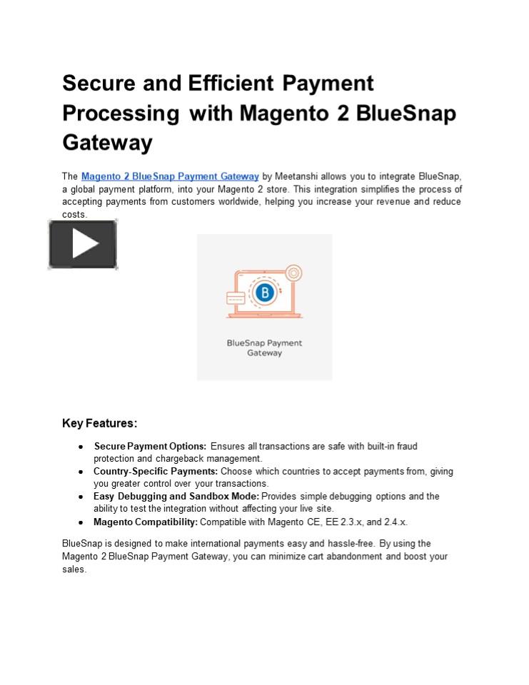 PPT – Secure and Efficient Payment Processing with Magento 2 BlueSnap Gateway PowerPoint ...