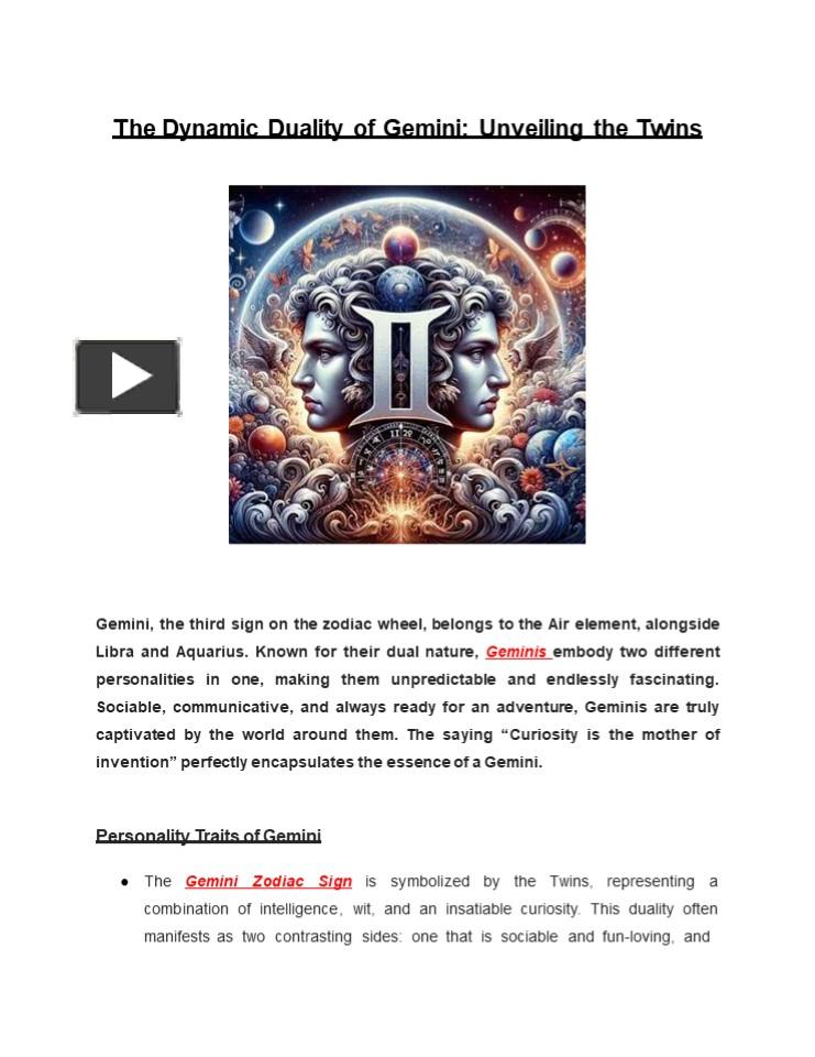 Ppt The Dynamic Duality Of Gemini Unveiling The Twins Powerpoint