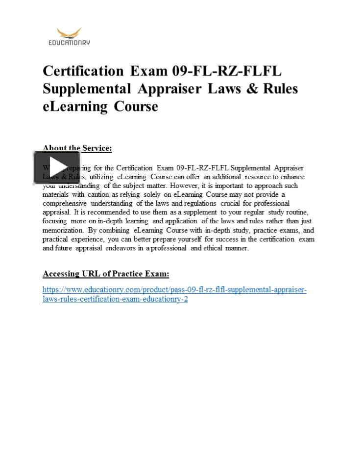 PPT – 09-FL-RZ-FLFL Supplemental Appraiser Laws & Rules eLearning Course PowerPoint presentation ...