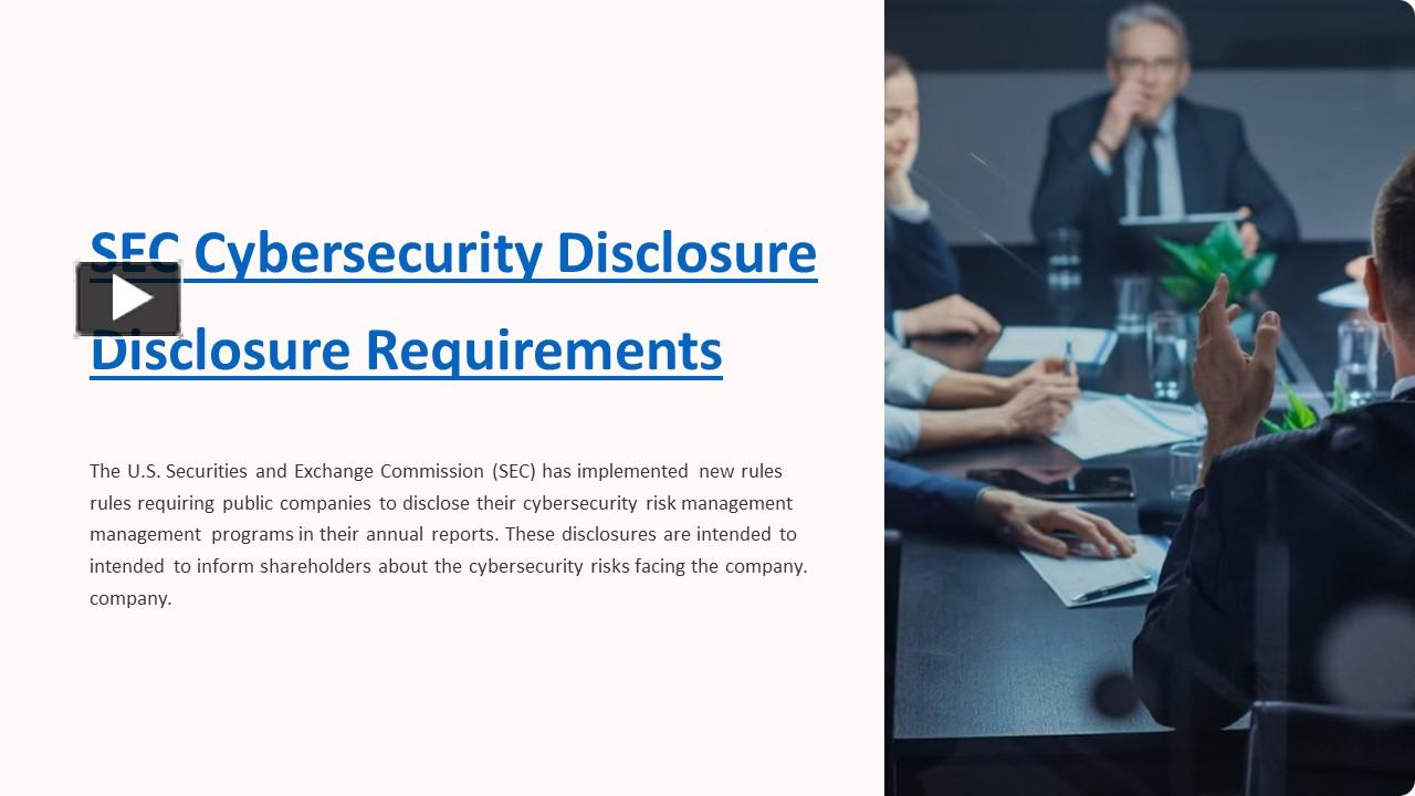 PPT – SEC Cybersecurity Disclosure Requirements - Essert Inc PowerPoint presentation | free to ...