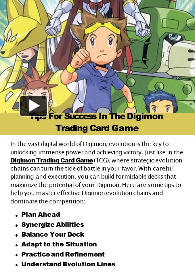 PPT – Tips For Success In The Digimon Trading Card Game PowerPoint presentation | free to ...