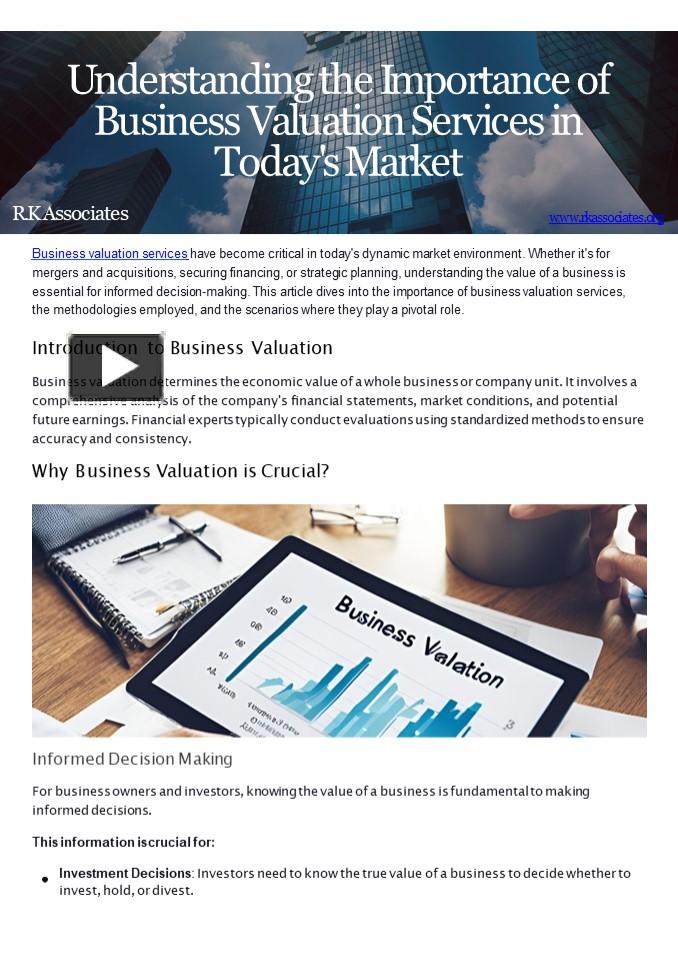 PPT – Understanding the Importance of Business Valuation Services in ...