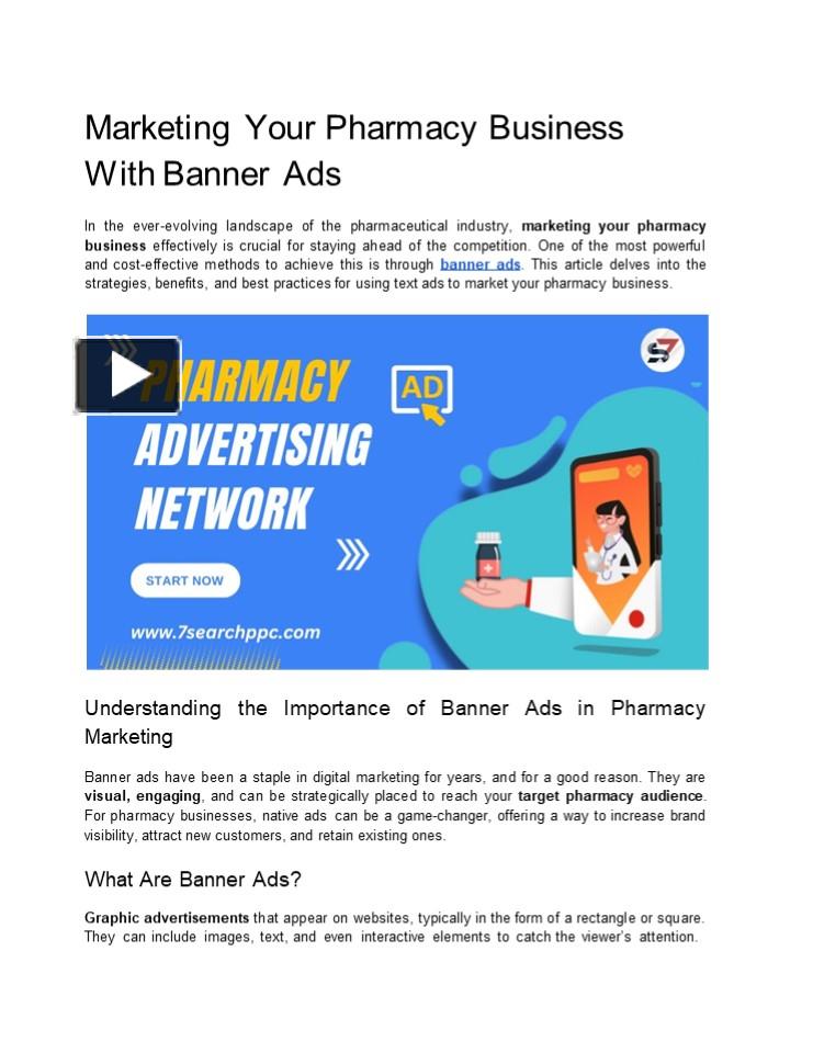 PPT – Marketing Your Pharmacy Business With Banner Ads PowerPoint presentation | free to ...