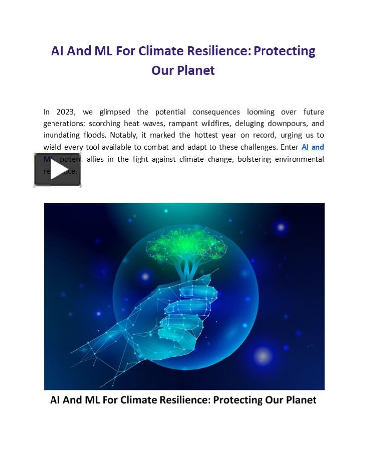 PPT – AI And ML For Climate Resilience: Protecting Our Planet ...
