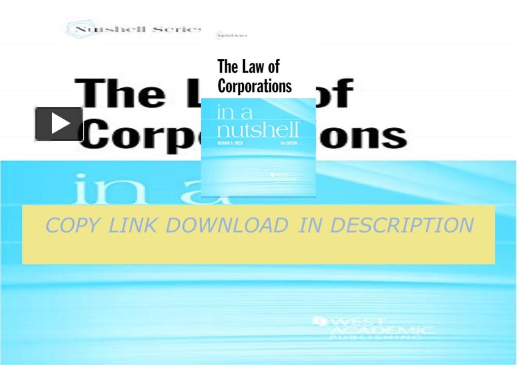 PDF⚡ The Law of Corporations in a Nutshell (Nutshells) 8th Edition ...