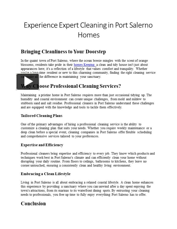 PPT – Experience Expert Cleaning in Port Salerno Homes PowerPoint presentation | free to ...
