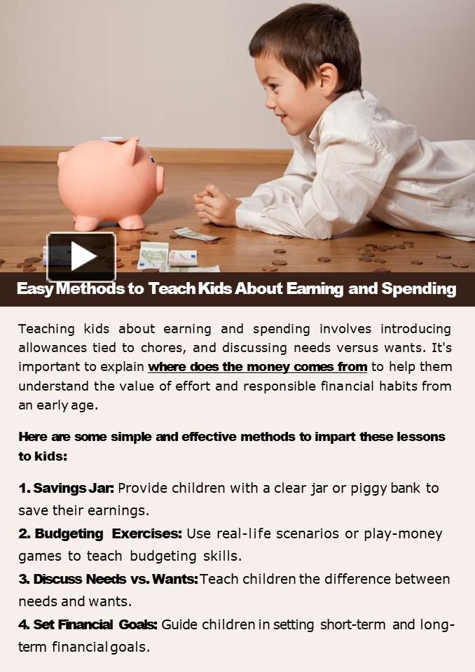 Easy Methods to Teach Kids About Earning and Spending presentation ...