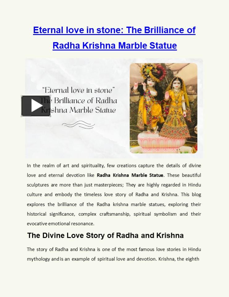 PPT – Eternal love in stone: The Brilliance of Radha Krishna Marble Statue PowerPoint ...