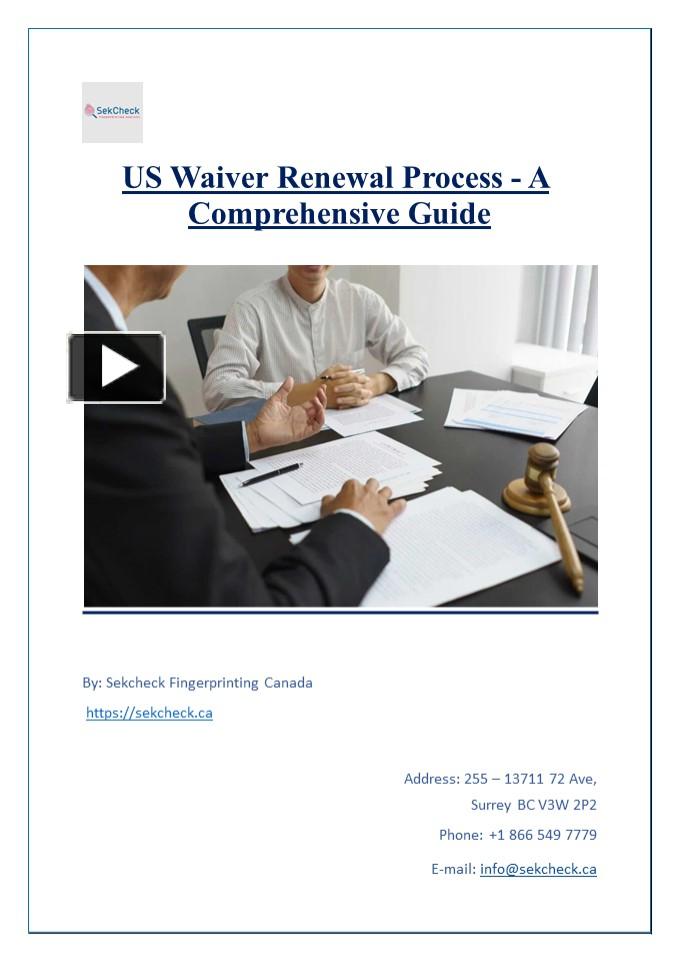 PPT – US Waiver Renewal Process - A Comprehensive Guide PowerPoint presentation | free to ...