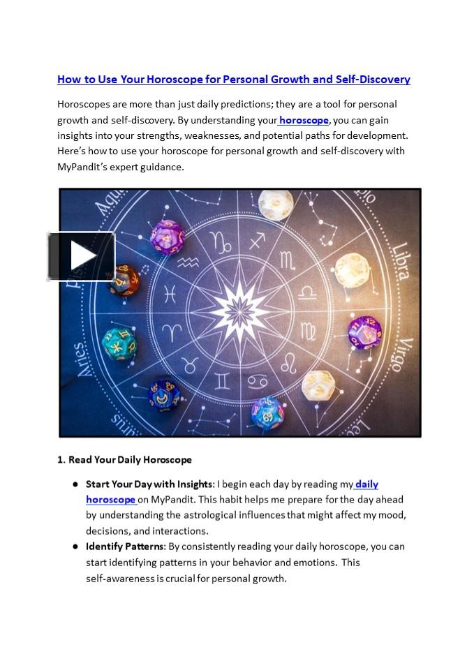 How to Use Your Horoscope for Personal Growth and Self-Discovery presentation | free to download