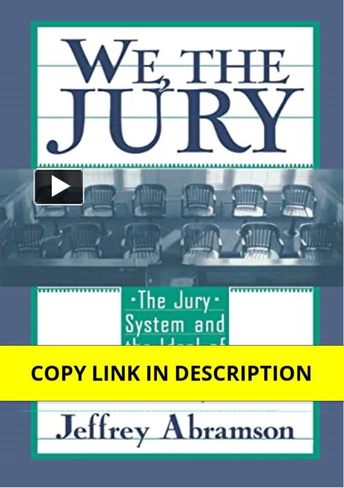 PPT – PDF We, the Jury: The Jury System and the Ideal of Democracy ...