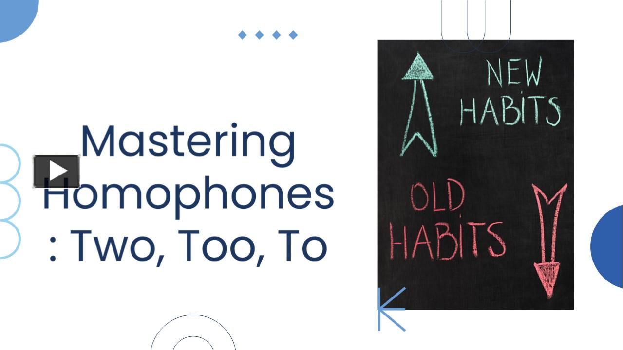 PPT – Some common homophones for the words "two," "to," and "too ...