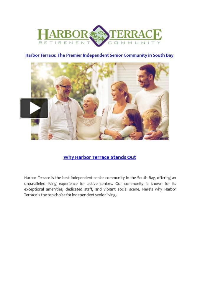 PPT – Harbor Terrace: The Premier Independent Senior Community in South Bay PowerPoint ...